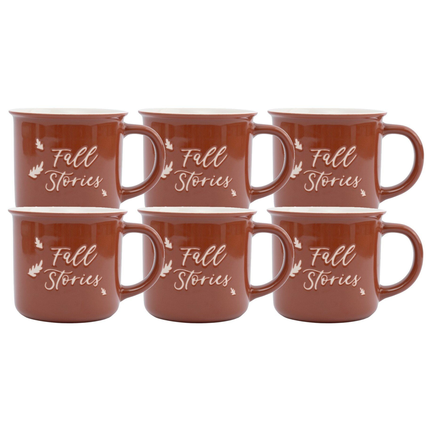 Набор 6 кружек, 370 мл, фарфор N, оранжевая, Fall stories, Autumn (Anna Lafarg)