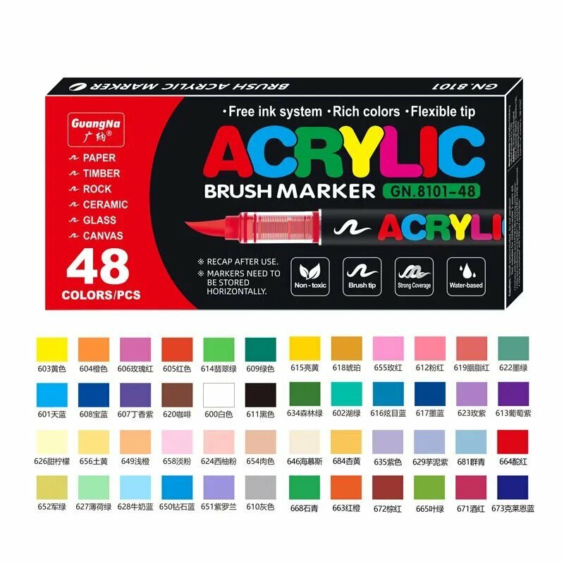 KNOW EASY-Acrylic Маркер Акварельный, 48 шт.