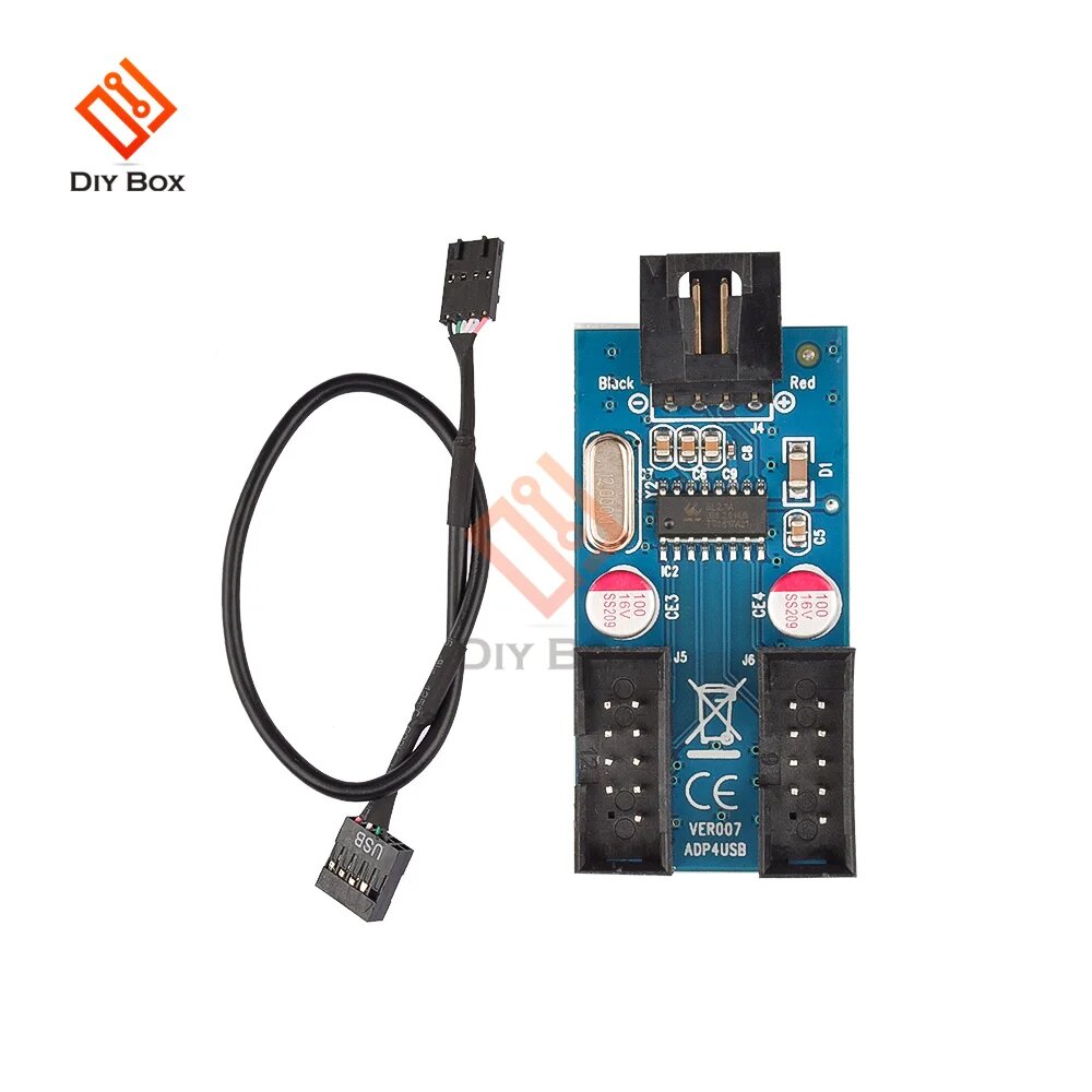 USB-разветвитель 9-контактный для материнской платы, USB 2,0