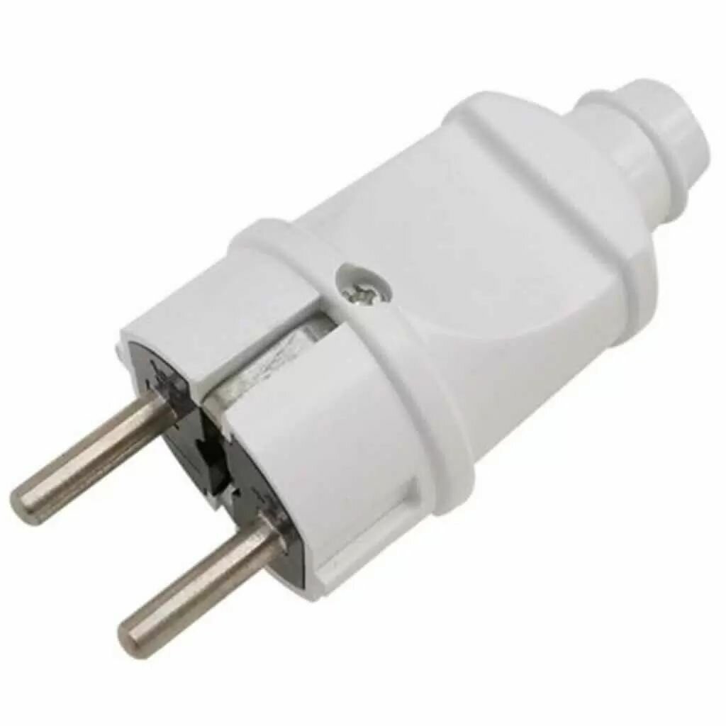 Вилка сетевая General Lighting Systems прямая, с заземлением, 16 А, IP20, 250 В, разборная, круглая, белая
