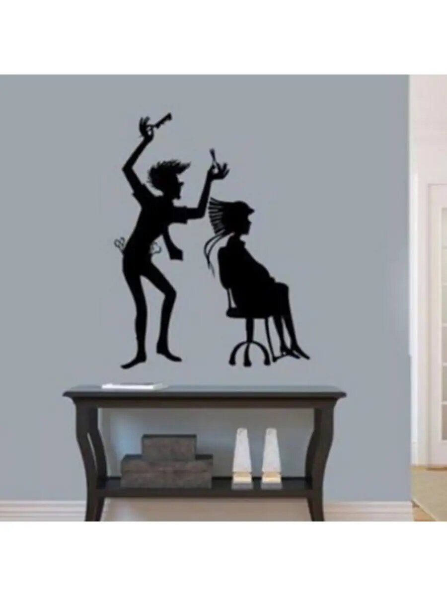 Наклейка на стену для декора интерьерная Парикмахер