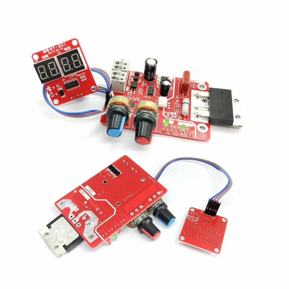 Плата управления сварочным аппаратом для точечной сварки 100 А, регулируемое время, цифровой дисплей, контроллер сварочного аппарата с трансформатором тока для ремонта аккумуляторных батарей