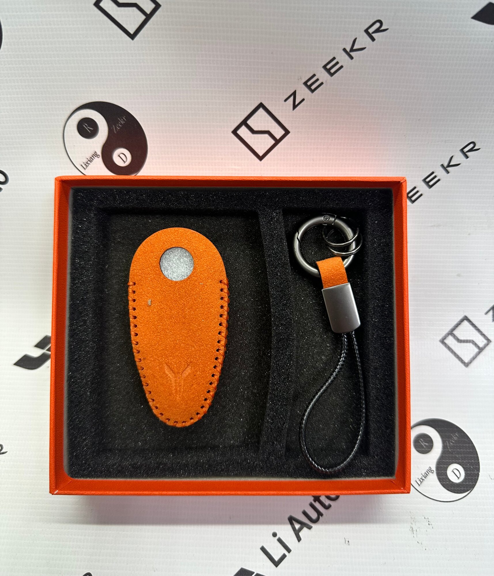 Замшевый чехол для ключей, брелок для ключей для Voyah FREE Chasing Light 2023 оранжевый