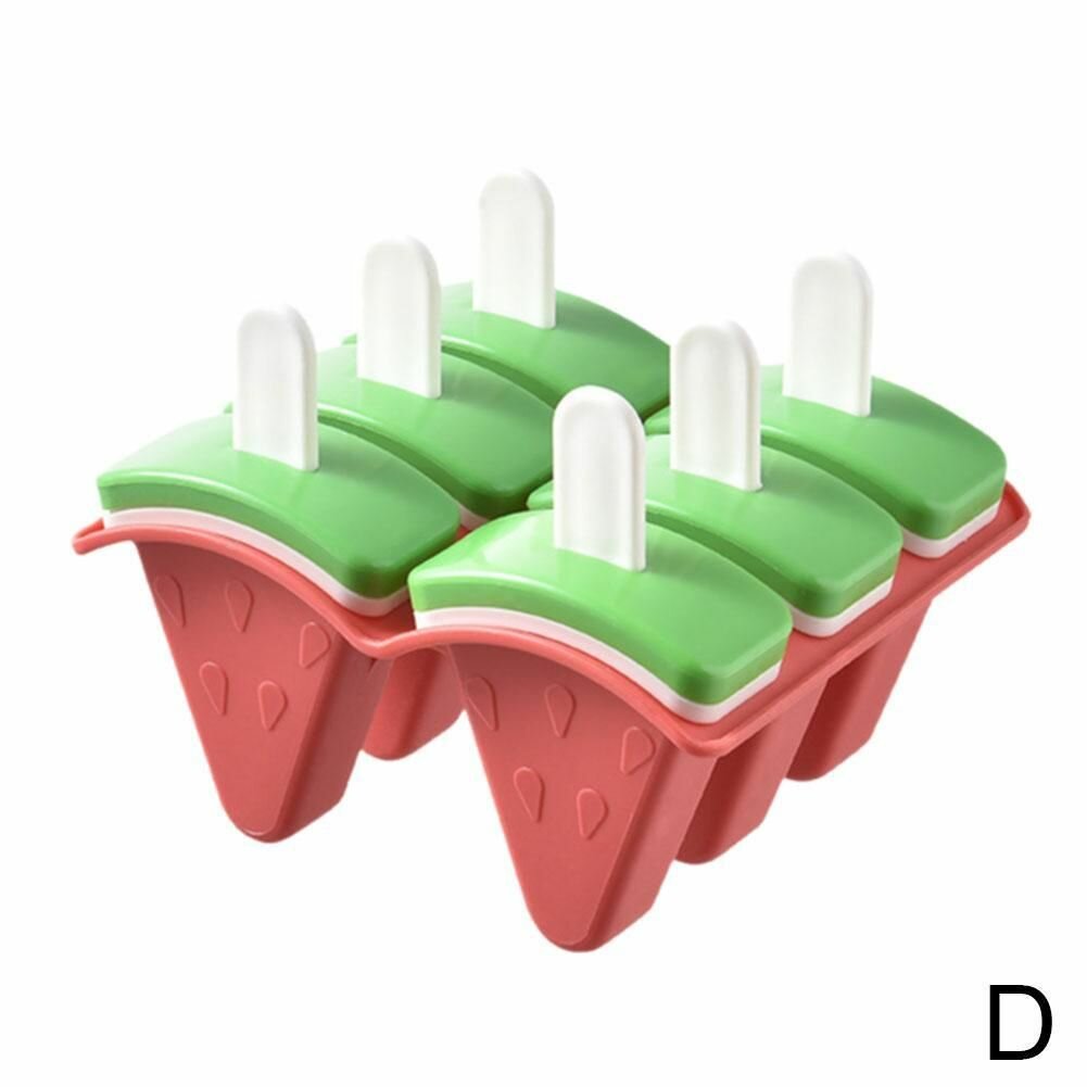 4шт. формочки для мороженого в форме арбуза с палочками, легкосъемные