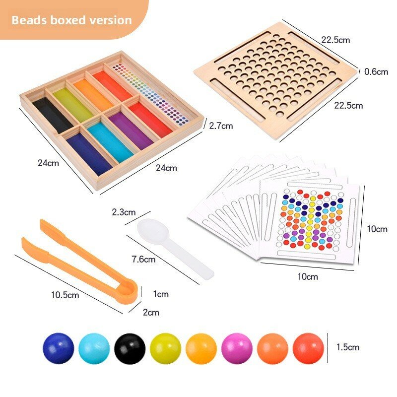 Wooden bead sorting toy for toddlers hand eye coordination development educational gift