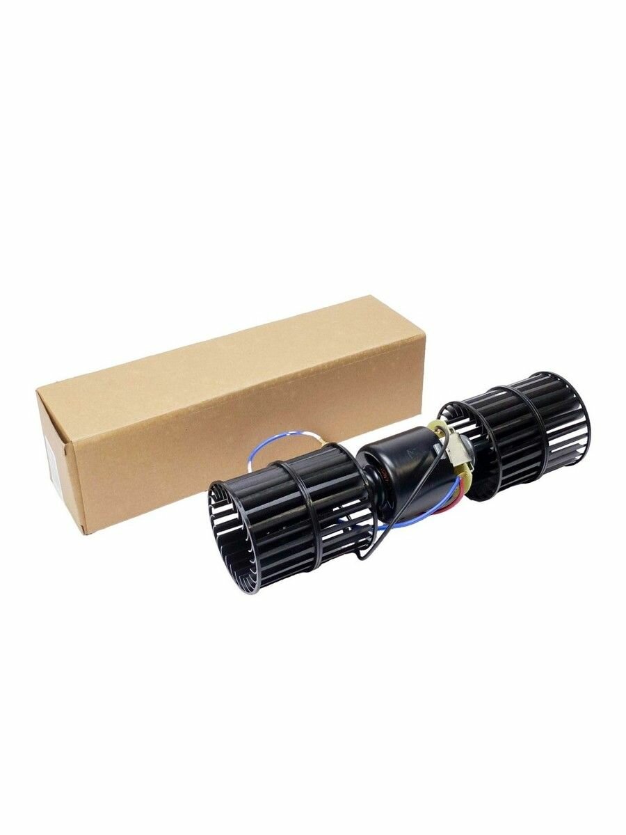 Мотор отопителя к а/м ГАЗ, ПАЗ 12В салон, 2 шкива с крыльчаткой "ЗавГар"