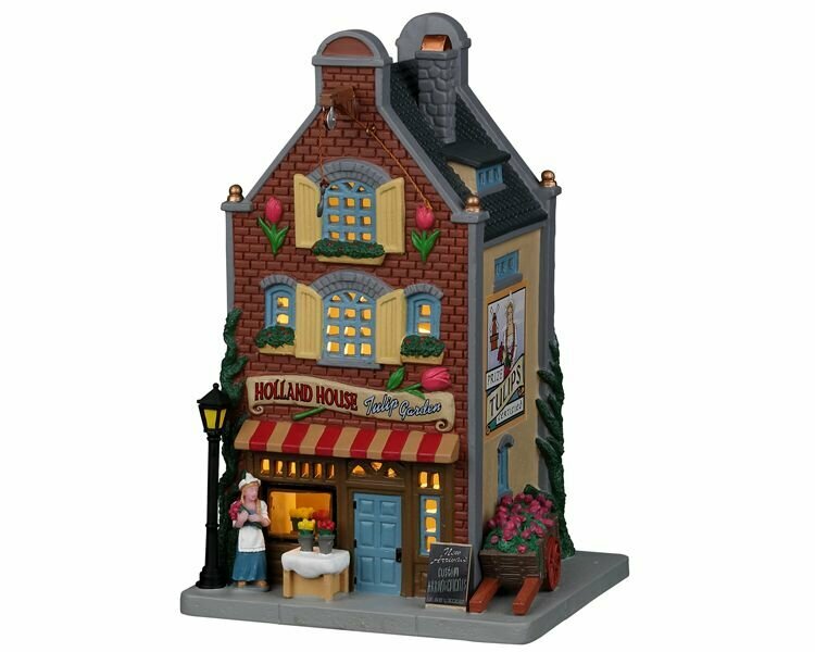 Lemax Сувенир керамический домик со светом "Сад тюльпанов Холланд Хаус", 22 x 14 x 12,5 см