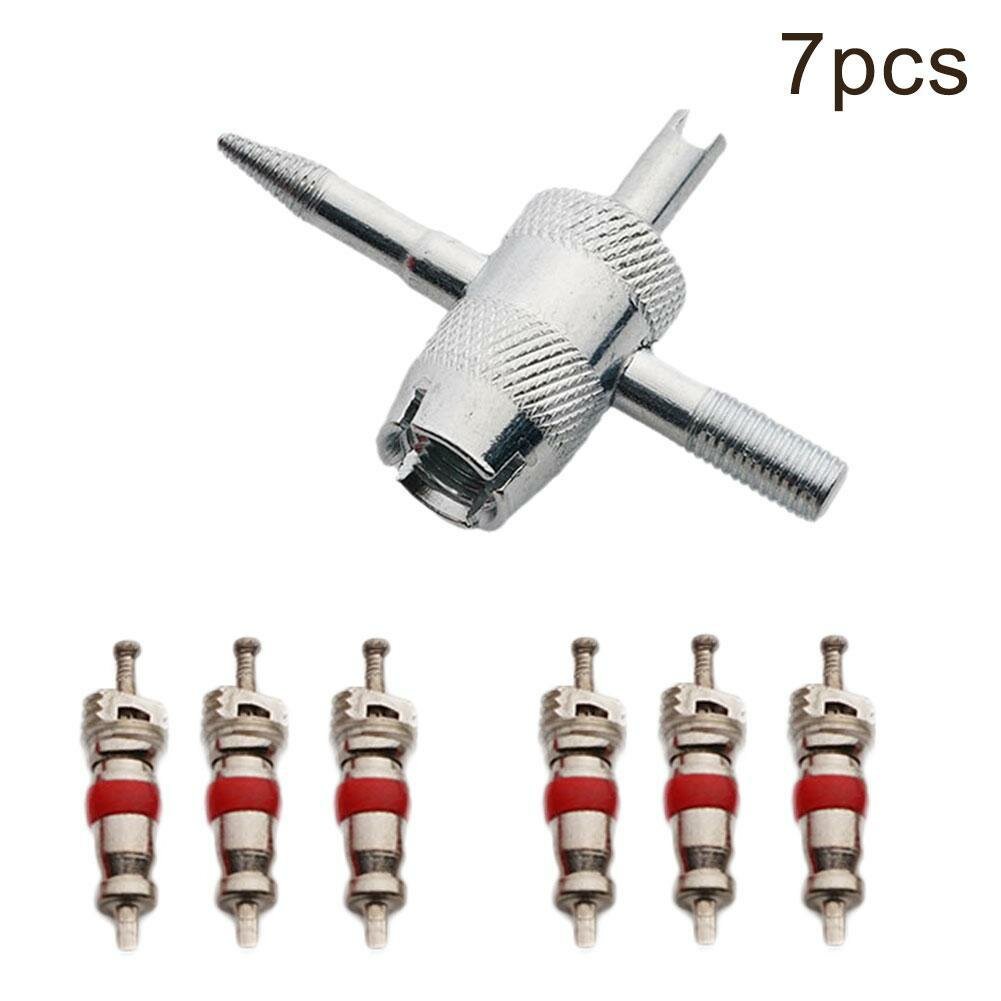 Золотник вентиля автомобильный короткий, Ключ для вентилей шин