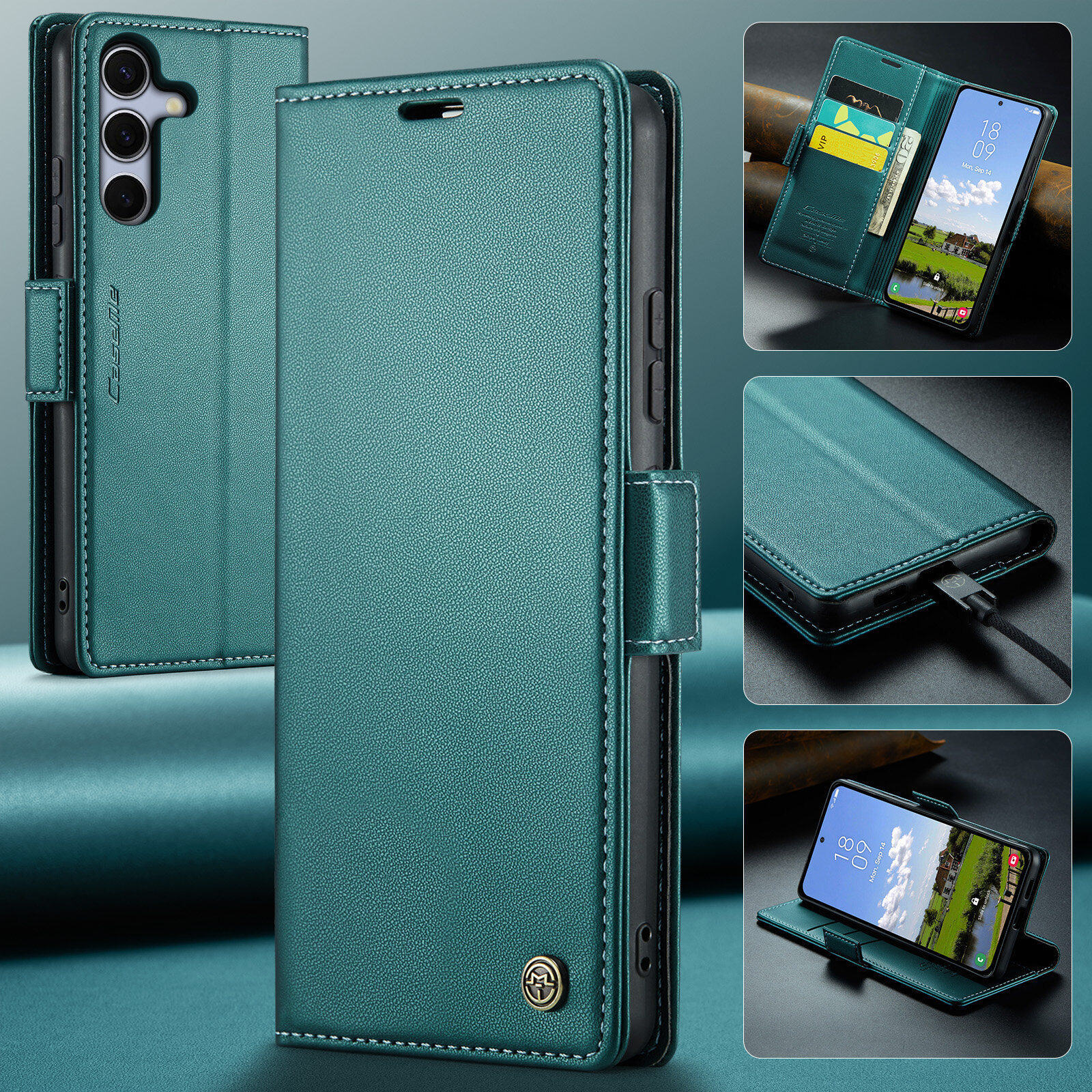 Чехол Для Samsung Galaxy S25/ Самсунг Галакси S25, soft touch, кобура, искусственная кожа, защита камеры, ударопрочный, усиленные углы, Samsung, Samsung Galaxy S25, green,002CaseMe/023/SX S25