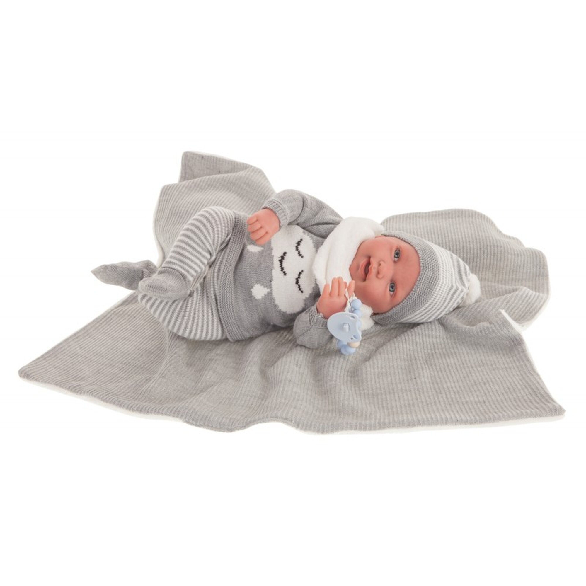 Кукла Antonio Juan Baby Pipo Reborn 80114, с пледом, виниловая, 40см