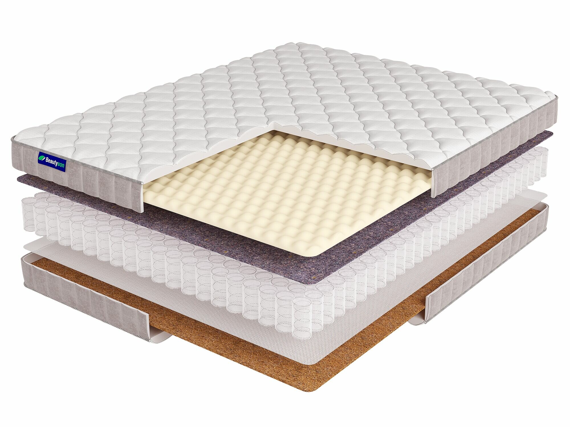 Матрас Beautyson Roll Spring Massage Cocos S600 Lux 90х190 высота 18 см анатомический средней жесткости мягкий