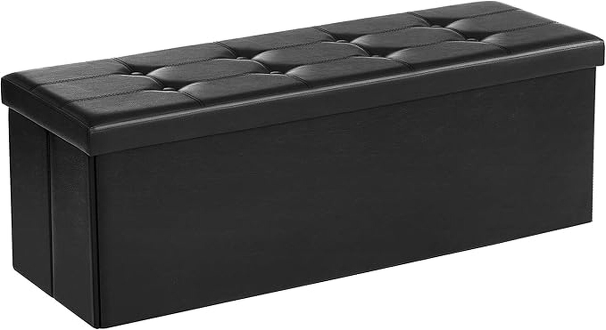 Банкетка SONGMICS - с крышкой, 38 х 110 х 38 см, искусственная кожи, плита МДФ, черный, LSF701