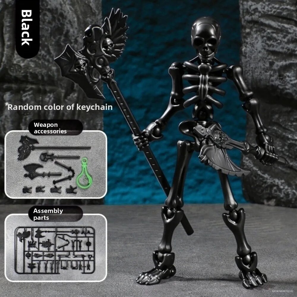 Черная фигурка скелета Black, пластик