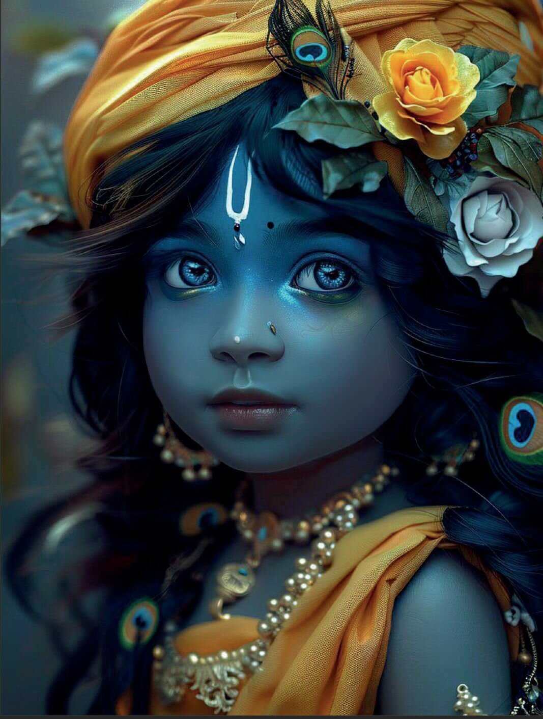 Кришна Картина на холсте без подрамника 30х40