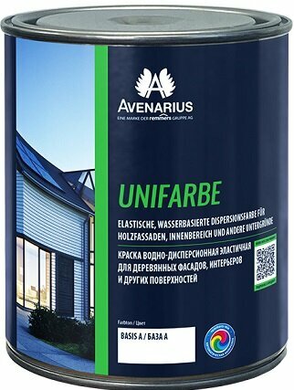 Краска по Дереву Avenarius Unifarbe 0.75л Белая, Водно-Дисперсионная, Эластичная, Шелковисто-Матовая / Авенариус.