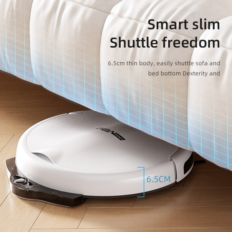 [Новогодняя распродажа]Умный робот-пылесос S34: 6 режимов, анти-падение, 6.5см, 90мин, белый