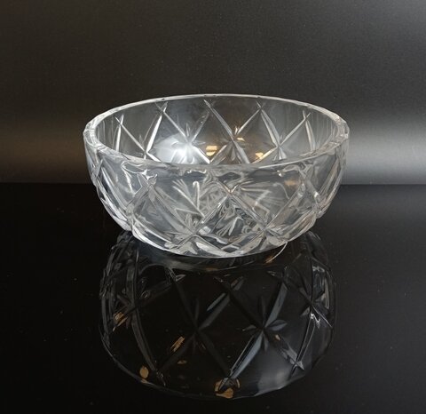 Салатник с рельефным декором стекло, изящный узор, винтаж СССР 1970-1990 гг