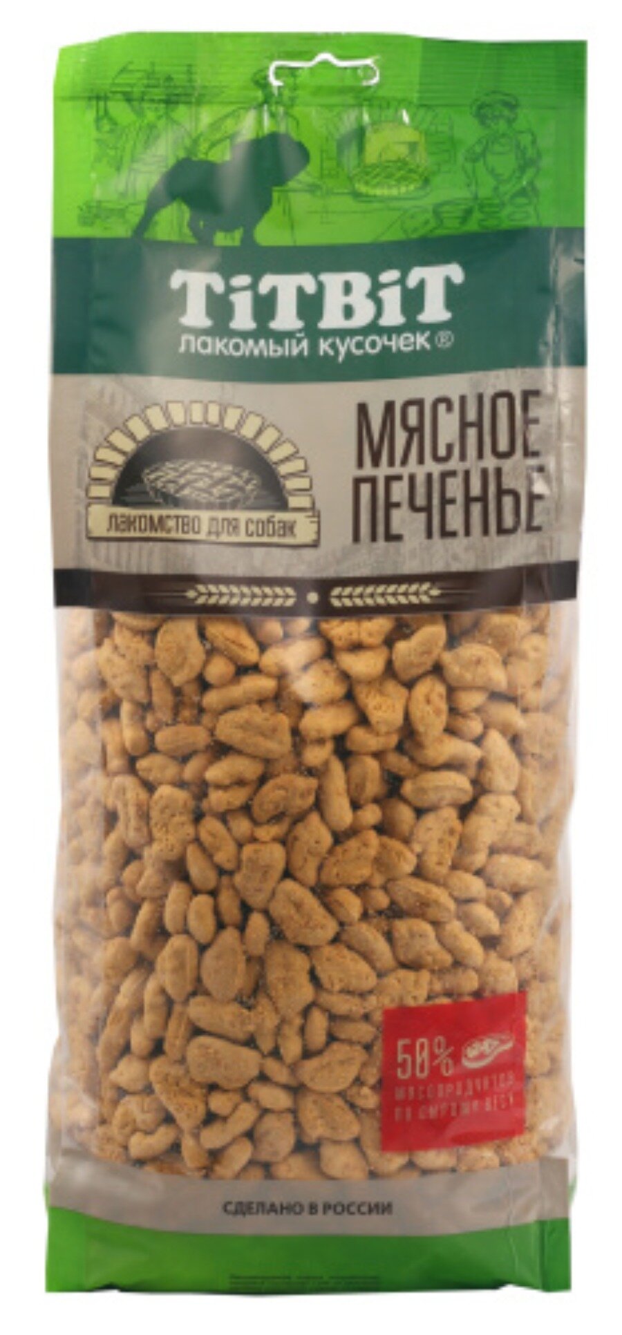 TiTBiT Лакомство для собак Печенье Крекер с мясом утки 1,1кг