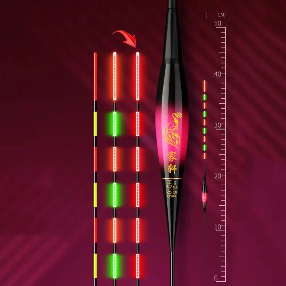 Новый умный светодиодный поплавок для рыбалки, высокочувствительный напоминающий буй, датчик гравитации, светящийся электрический стробоскоп для ночной рыбалки, длинный хвост