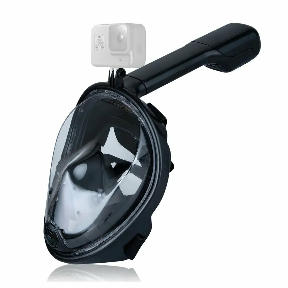 Маска для снорклинга чёрная L/XL / маска для плавания