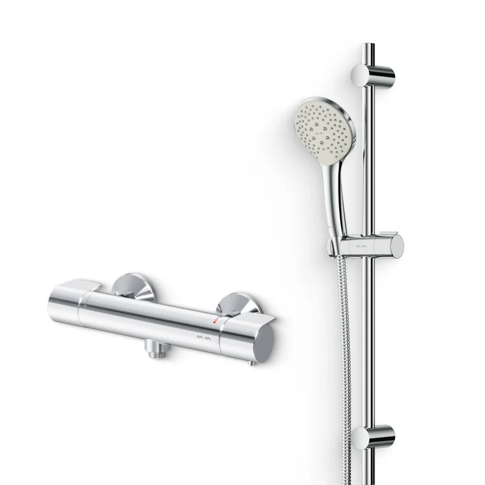 Душевой комплект Термостат AM.PM X-Joy F85A40000, для душа / Гарнитур Gem F0190100, хром