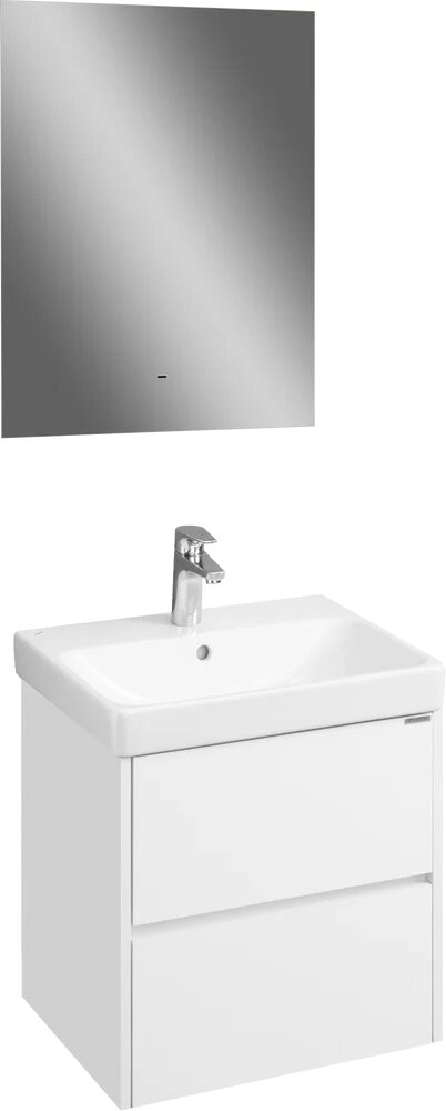 Мебель для ванной комнаты AQUATON Сканди 55 белый глянец, белый матовый, зеркало DIWO Элиста
