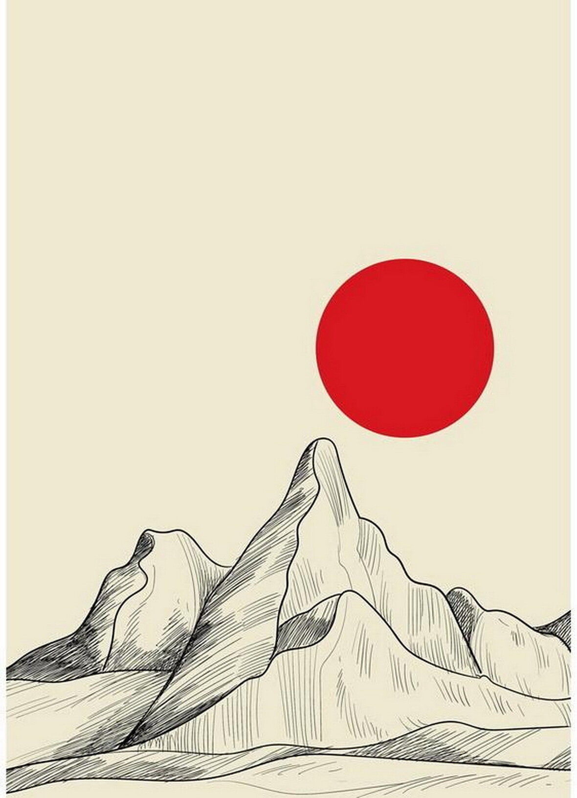 Плакат, постер Минималистичный японский на бумаге, размер 30х42см