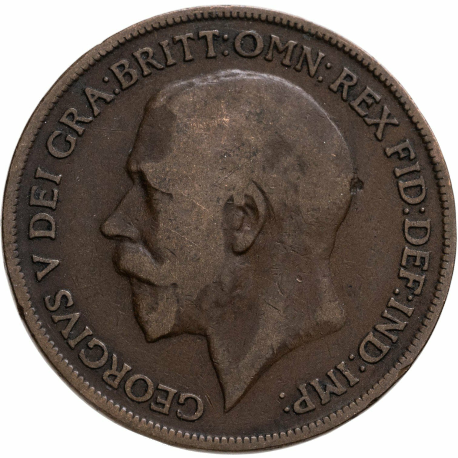 Великобритания 1 пенни penny 1911-1930, Бронза, в сохранности F-VF