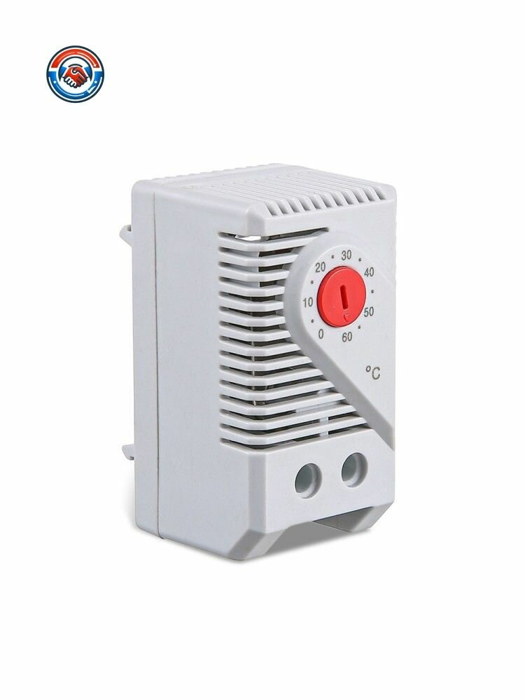 Регулятор температуры 0-60°C для DIN-рейки, термостат для обогрева и вентиляции, пластик, красный или синий колпачок