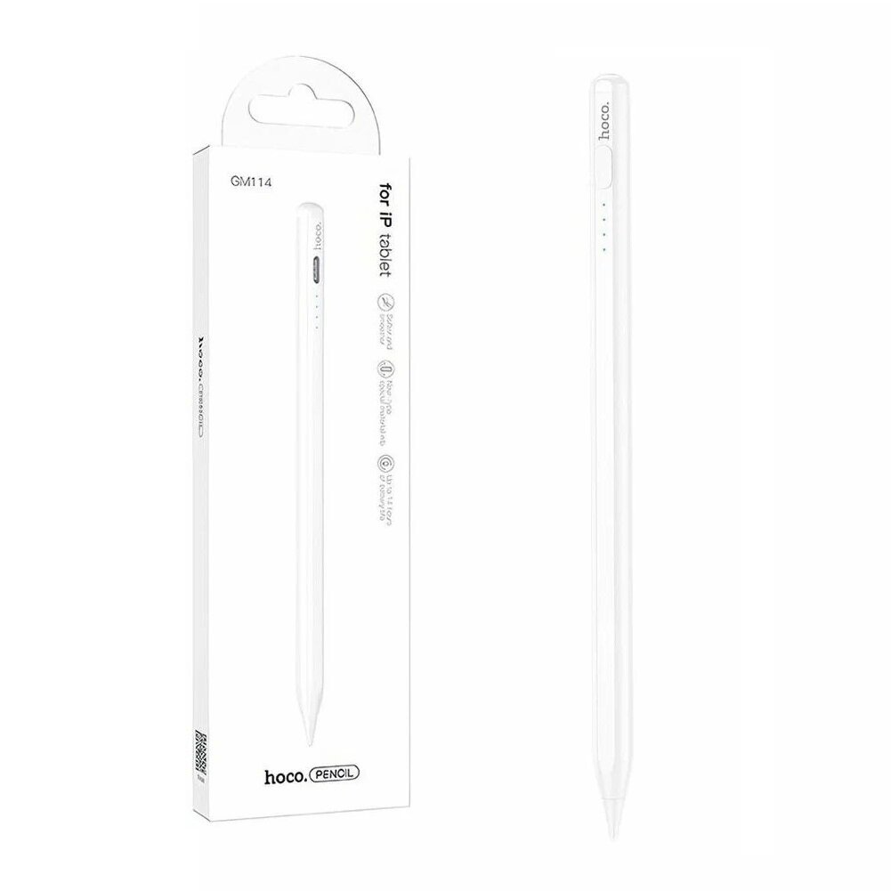 Стилус для iPad Hoco GM114 Smart Active, емкостной 11-14 часов, белый