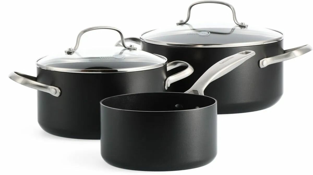 Набор посуды GreenPan Copenhagen 5 предметов из алюминия, цвет черный-CW-CC005215-001