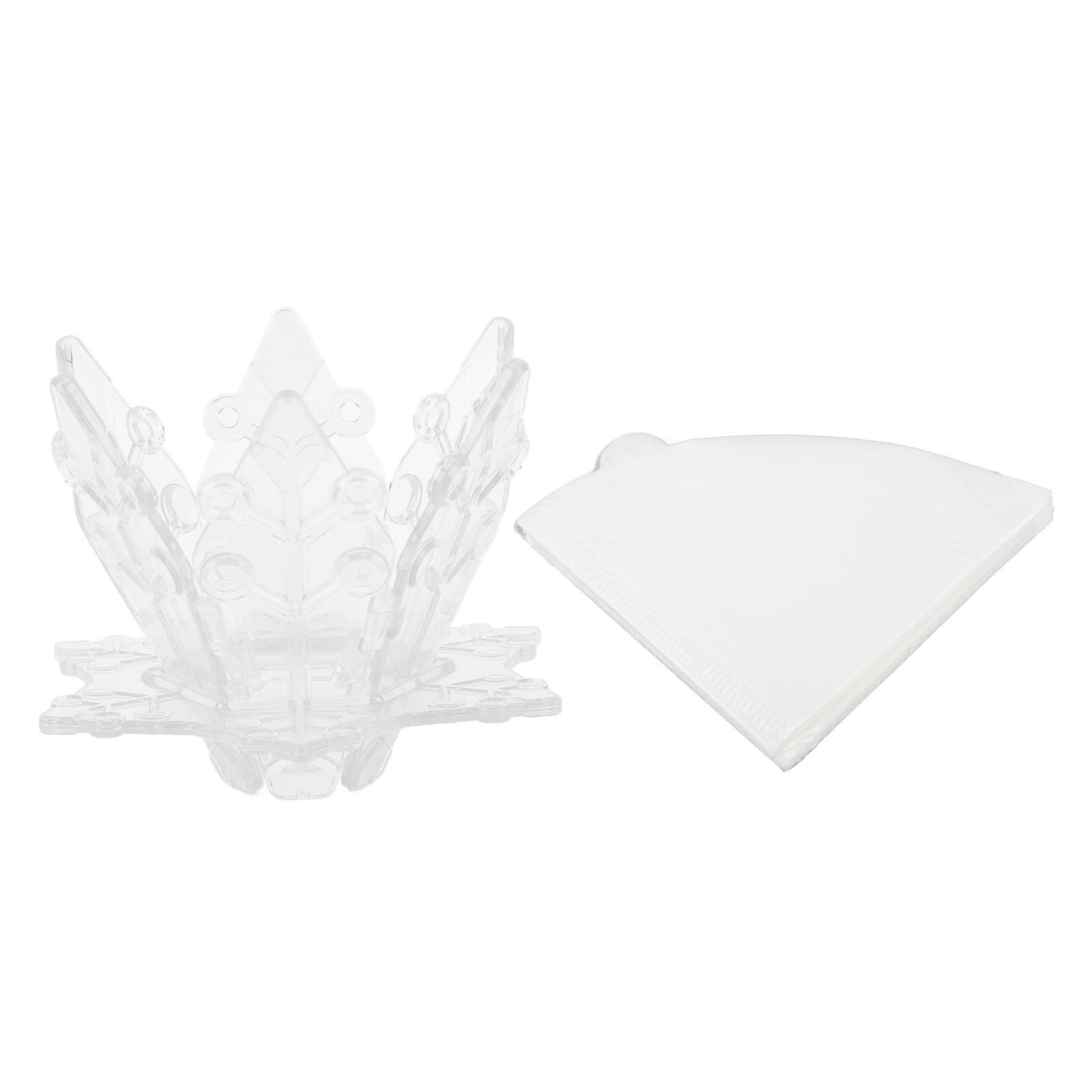 Кофейный фильтр-капельница в форме снега, складной портативный, пищевой полипропилен, многоразовый, простой в использовании, для кофеварки, для питья кофе в дороге, прозрачный