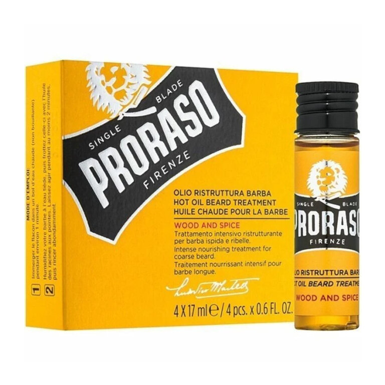 Proraso Hot Oil Beard Treatment Горячее масло для бороды WOOD AND SPICE 17 мл x 4 шт