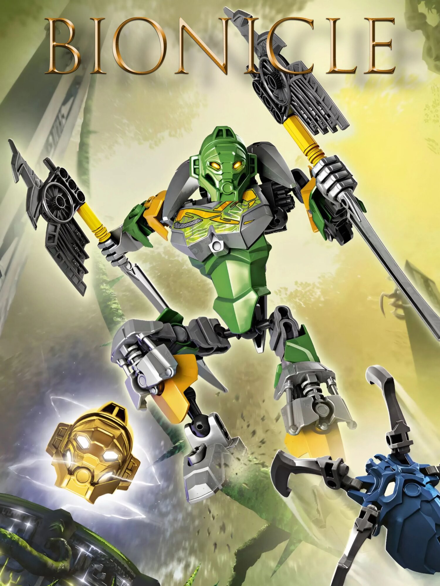 Конструктор Bionicle (Бионикл) - Лева (Lewa (мастер джунглей)), 85+ деталей, фигурка-игрушка для детей, сборная фигурка.