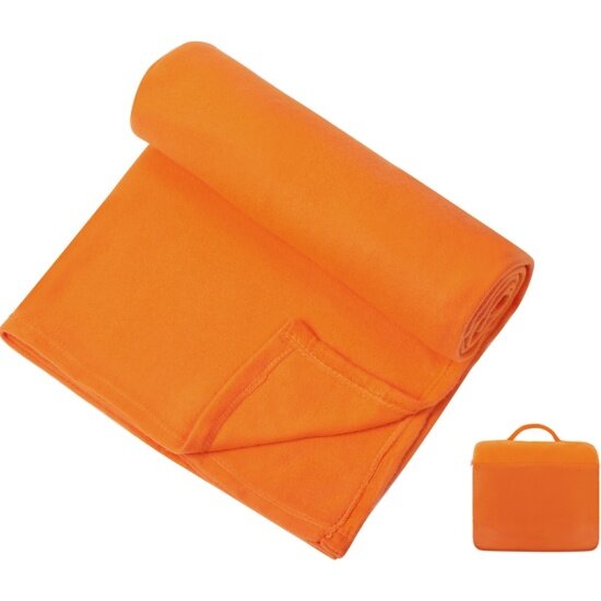Плед для путешествий Oasis Flight в чехле с ручкой и карманом, оранжевый
