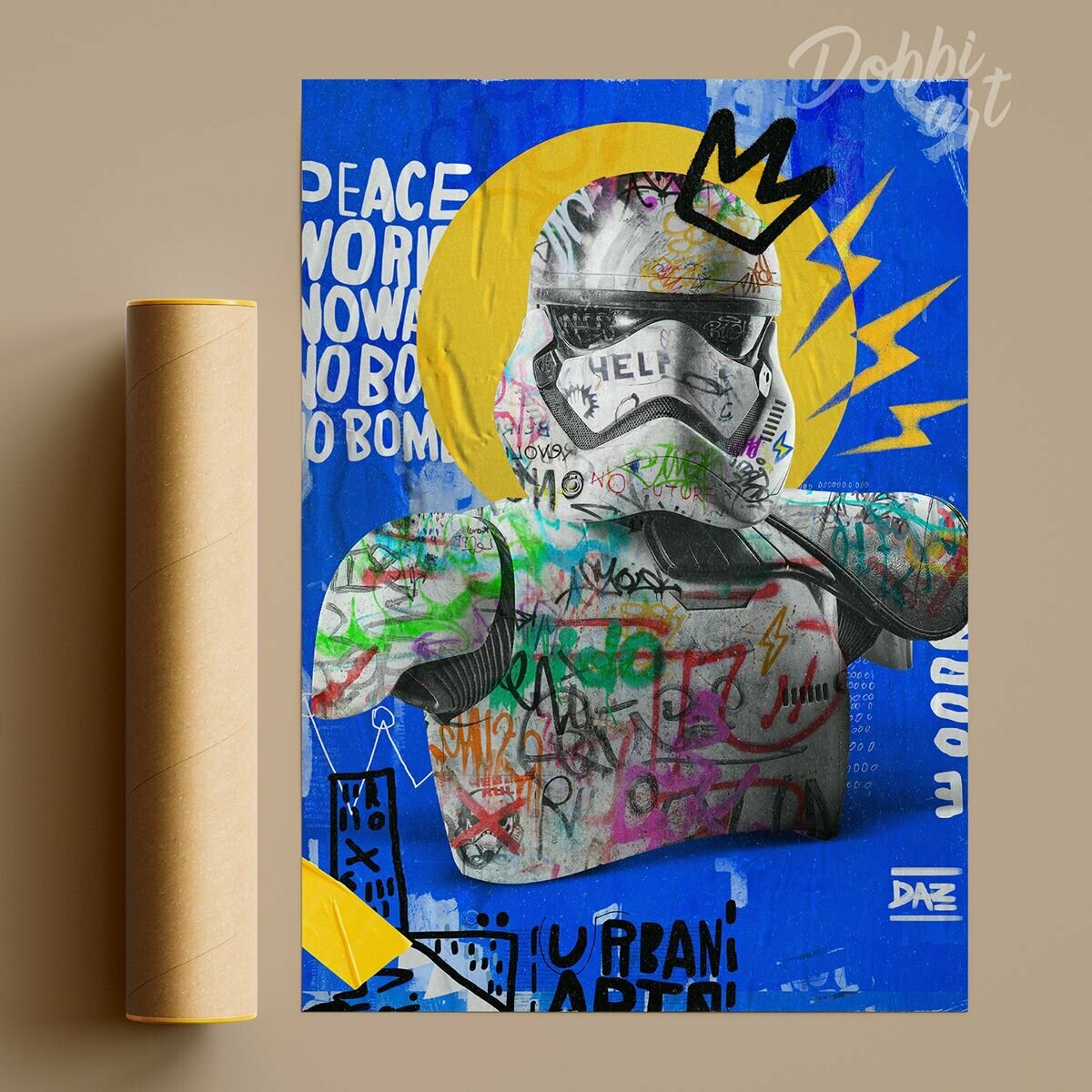 Постер Граффити Штурмовик 30х40 см без рамы/ Звездные войны Star Wars/ Стрит Арт, Граффити искусство/ Постер для интерьера дома, бара, кафе/ Современный стильный плакат