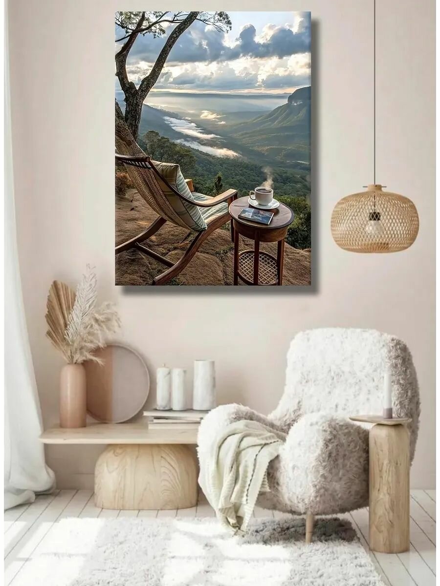 Картина "Утро на вершине", интерьерная 50х70см 1шт.