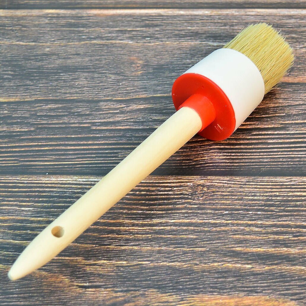 Кисть круглая 50мм №14, светлая деревянная ручка, удобная для покраски