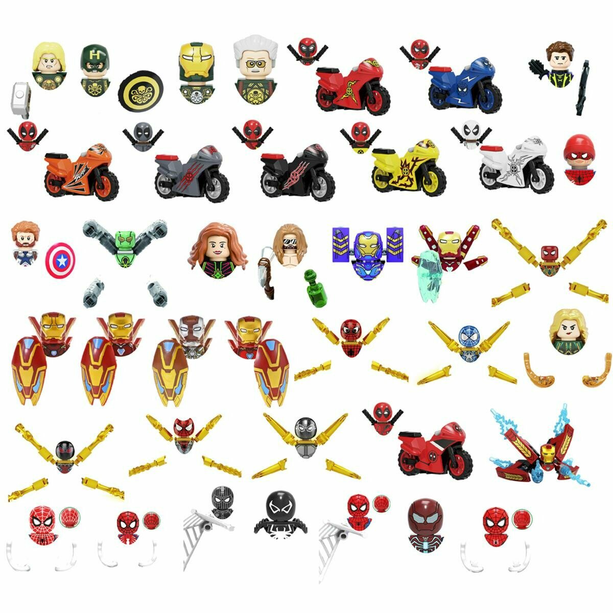 Marvel Avengers Movie Super Hero Mini Doll Action Diy Eucational Toys Iron Man Spiderman Bricks Accessories Compatible A