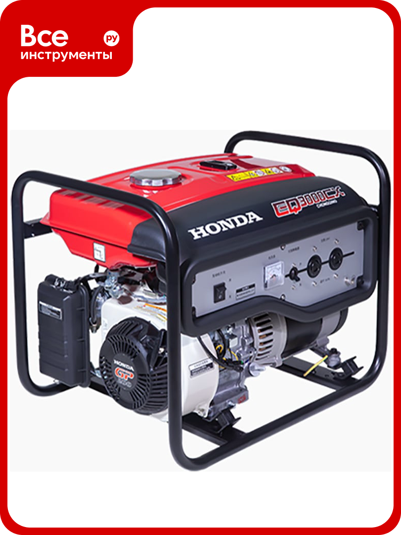 Бензиновый генератор на базе двигателя Honda GP200 с мощностью 2.8 кВт, ручным стартером и индикатором уровня топлива для надежного использования