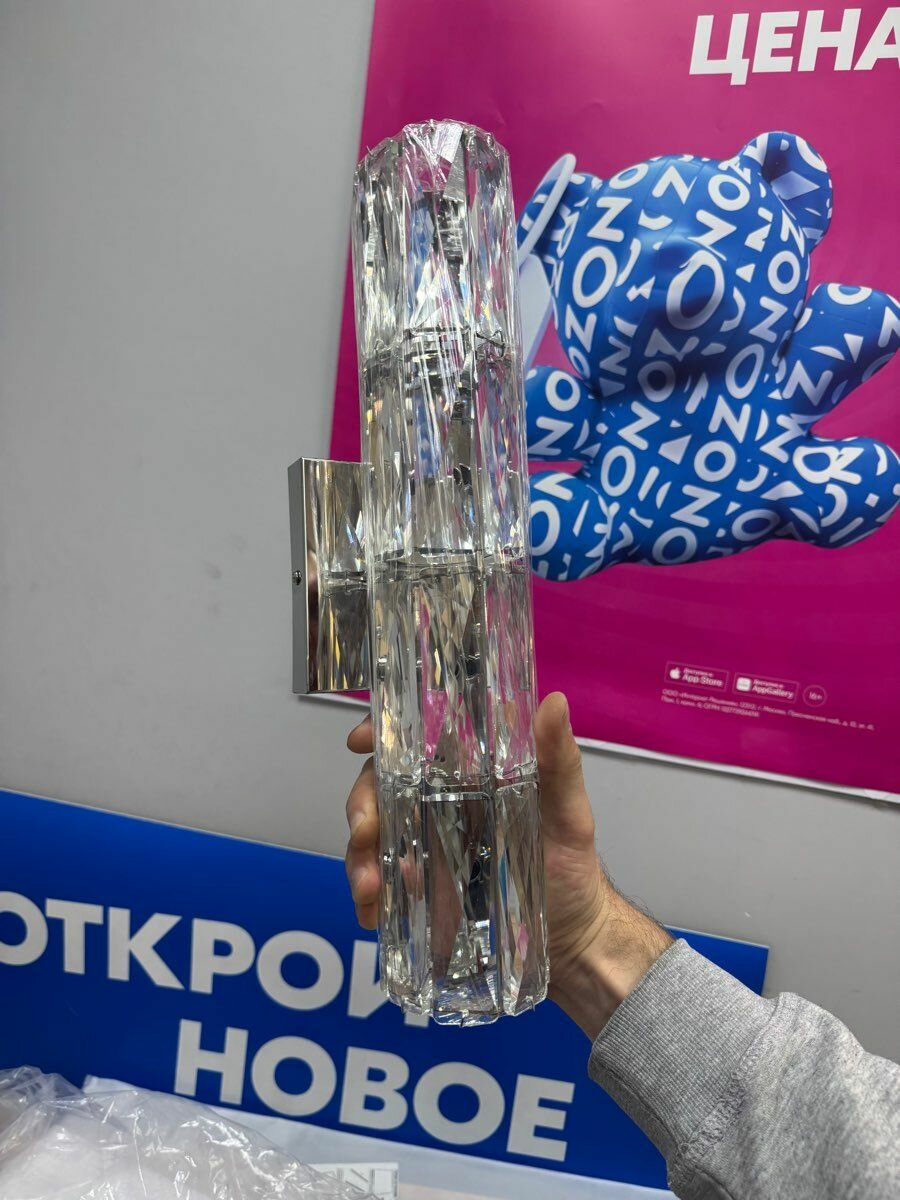 Светильник настенный/Бра Cassina HJ009-66 LED Хрустальный современный роскошный хромированный Трехцветный свет можно менять 10Bt 40cm