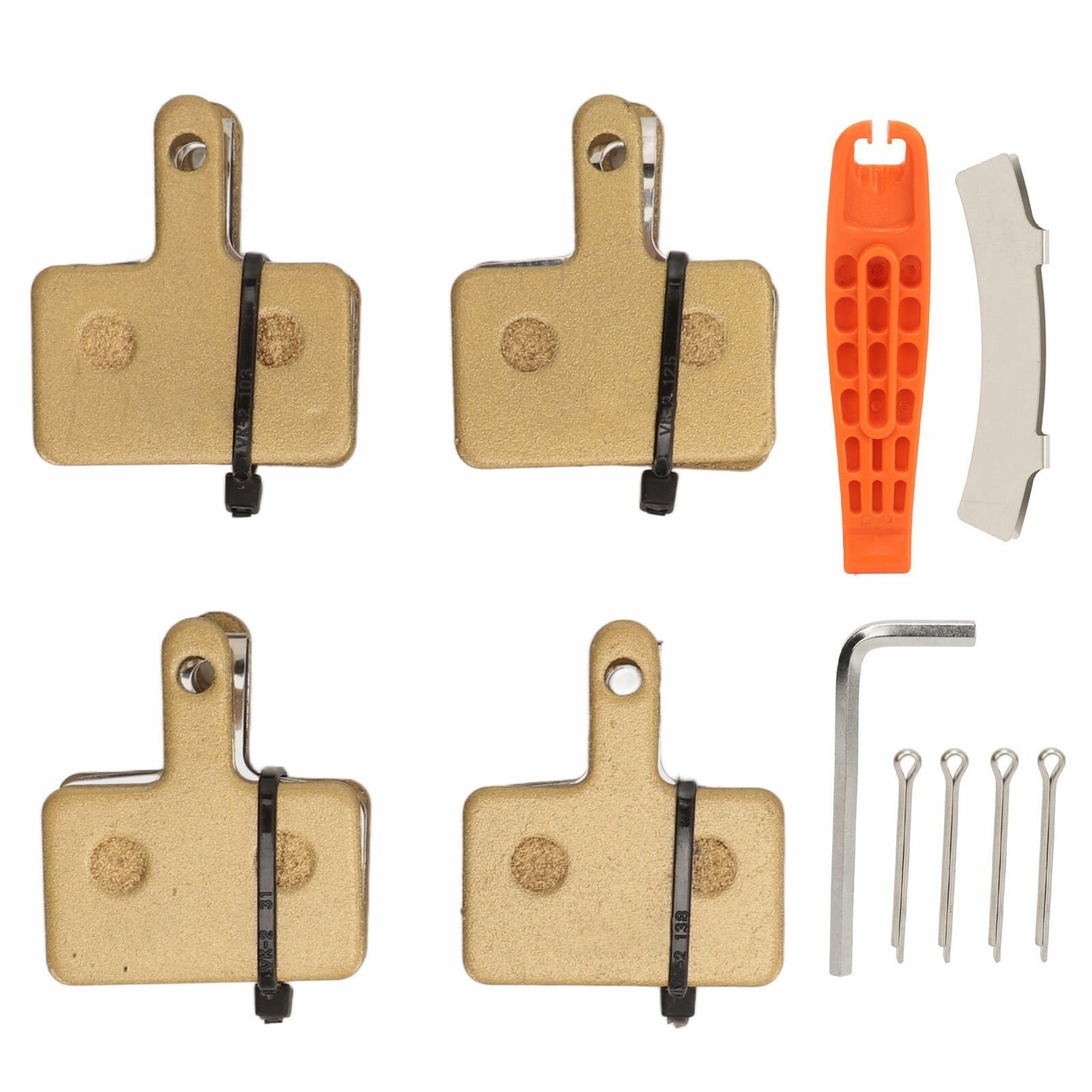 4 пары тормозных колодок для велосипеда с инструментами для установки, металлические надежные тормозные колодки для скутера для Shimano MT200 M355 M446 M315 M365 MT400 MT500