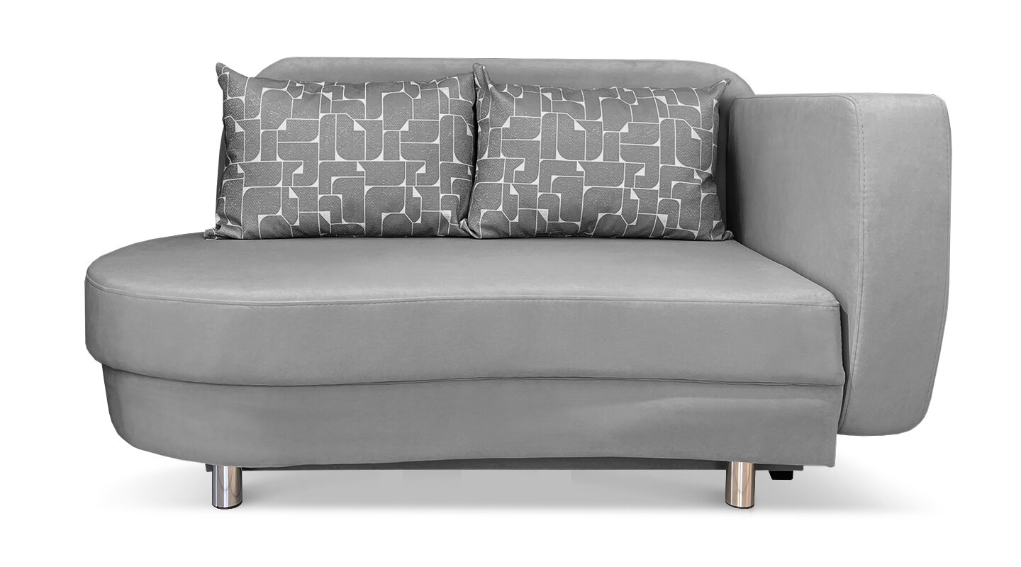 Диван тахта Бали AH! DIVAN 151х92х84, механизм еврокнижка, серый рогожка, правый угол