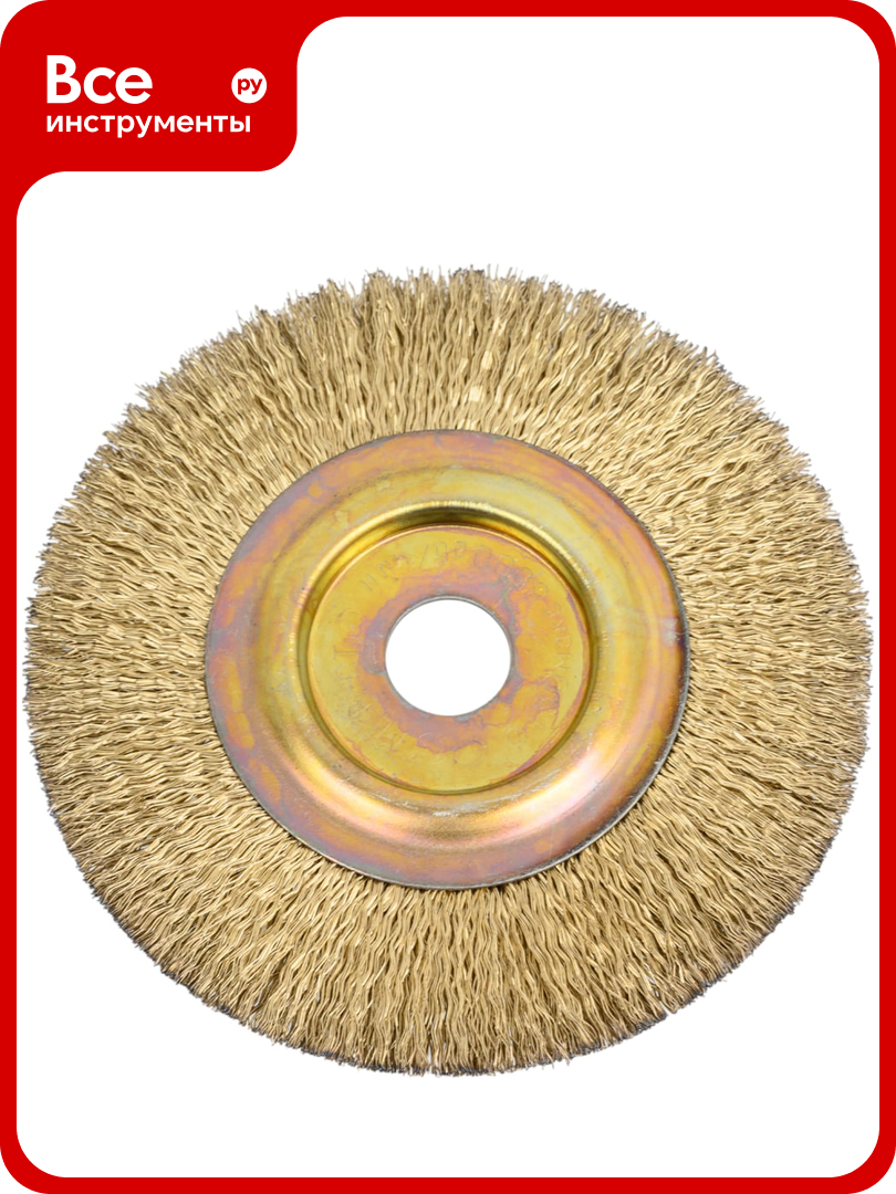 Щетка дисковая ООО НПП «Гефест» сталь, волнистая проволока, плоская насадка, подходит для металла, дерева и краски