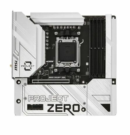 Материнская плата MSI B650M PROJECT ZERO (B650M PROJECT ZERO) - AM5, AMD B650, 4хDDR5 - 4800 МГц, 1хPCI-Ex16, 2хМ.2, Micro-ATX