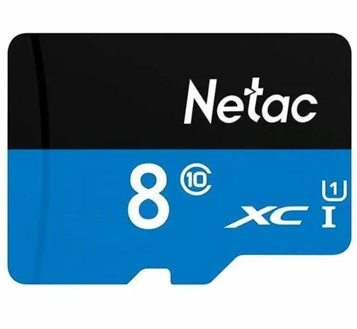 Карта памяти NETAC P500 microSDHC 8 ГБ (NT02P500STN-008G-S) - Class 10, чтение - 80 Мбайт/сек