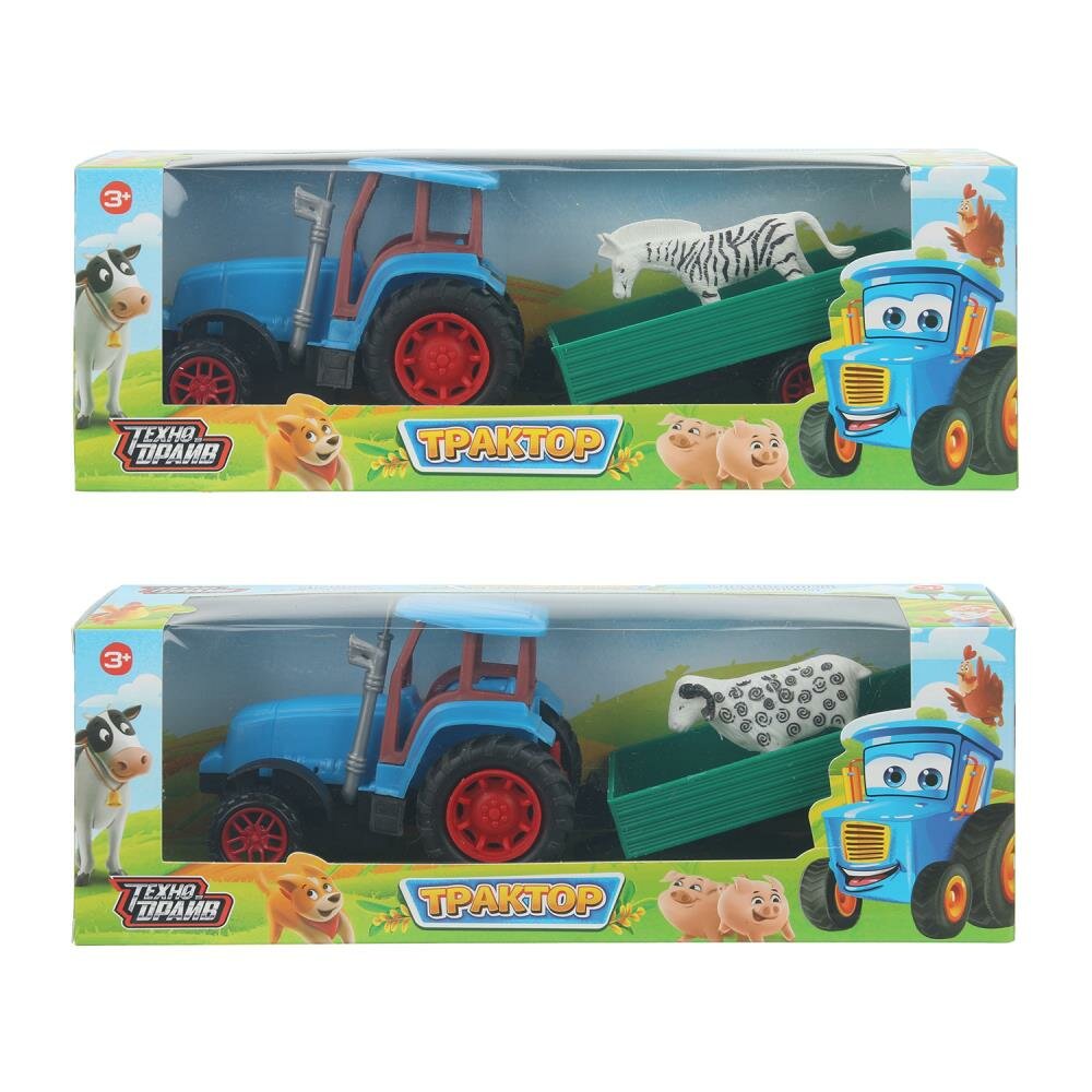 Трактор с прицепом, фигурка (игровой набор) Технодрайв 2209A0318-R1-WOD
