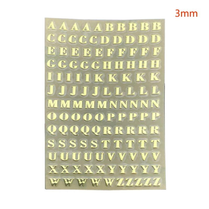 Набор металлических наклеек с буквами и цифрами