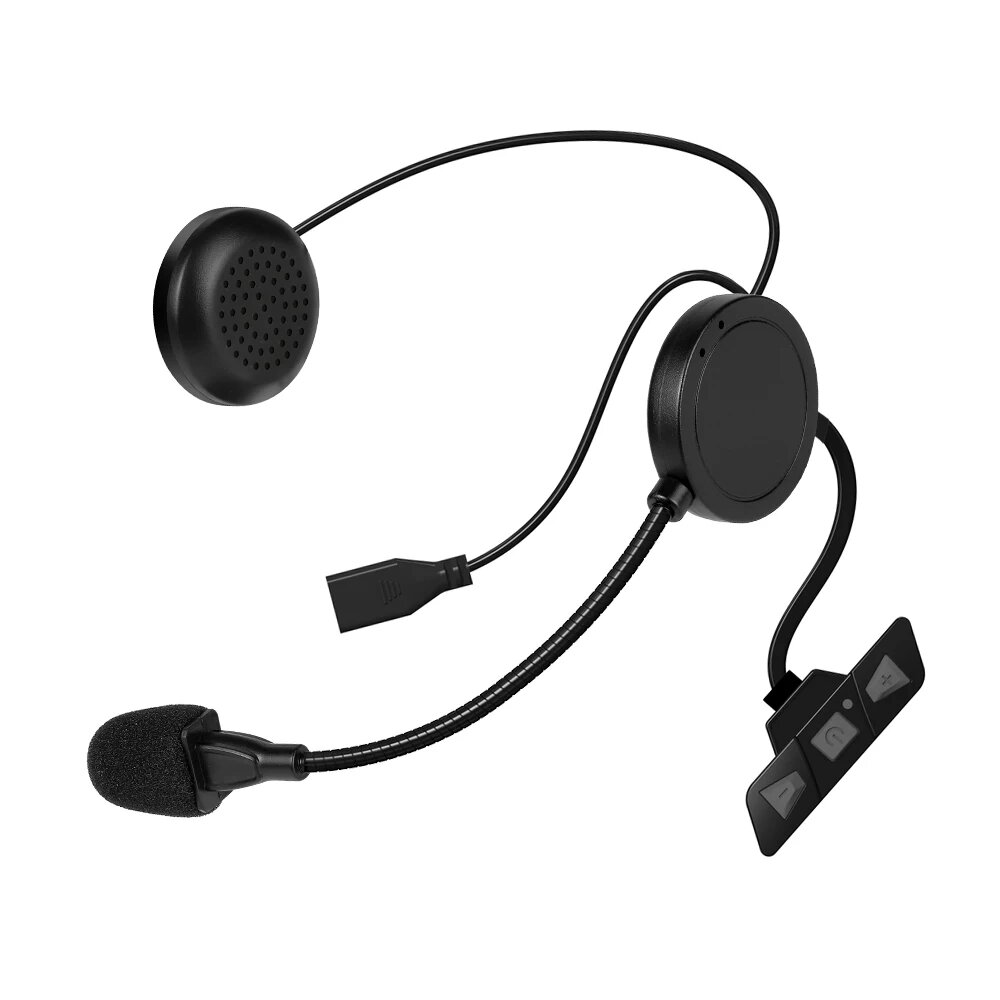 Bluetooth-гарнитура для мотоциклетного шлема с шумоподавлением и микрофоном, Черный