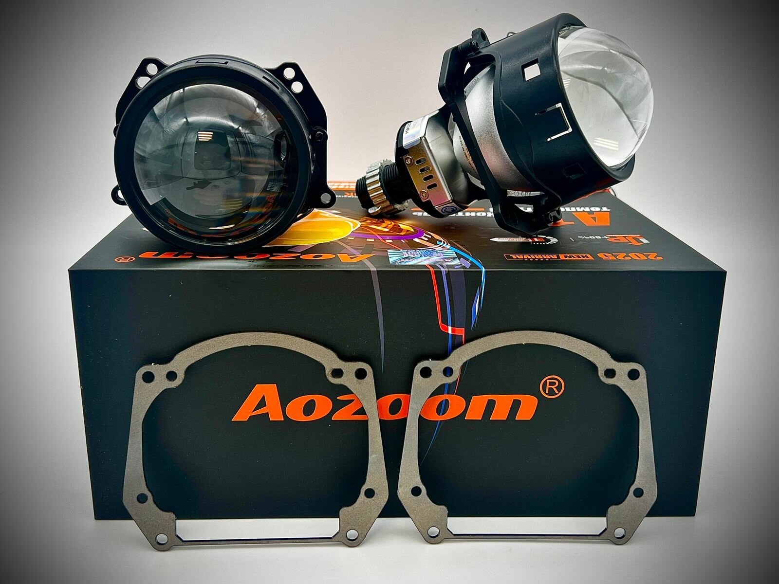 Би лед линзы Aozoom для Skoda Rapid 2017-2020 без afs / Светодиодные линзы Аозум для Шкода Рапид